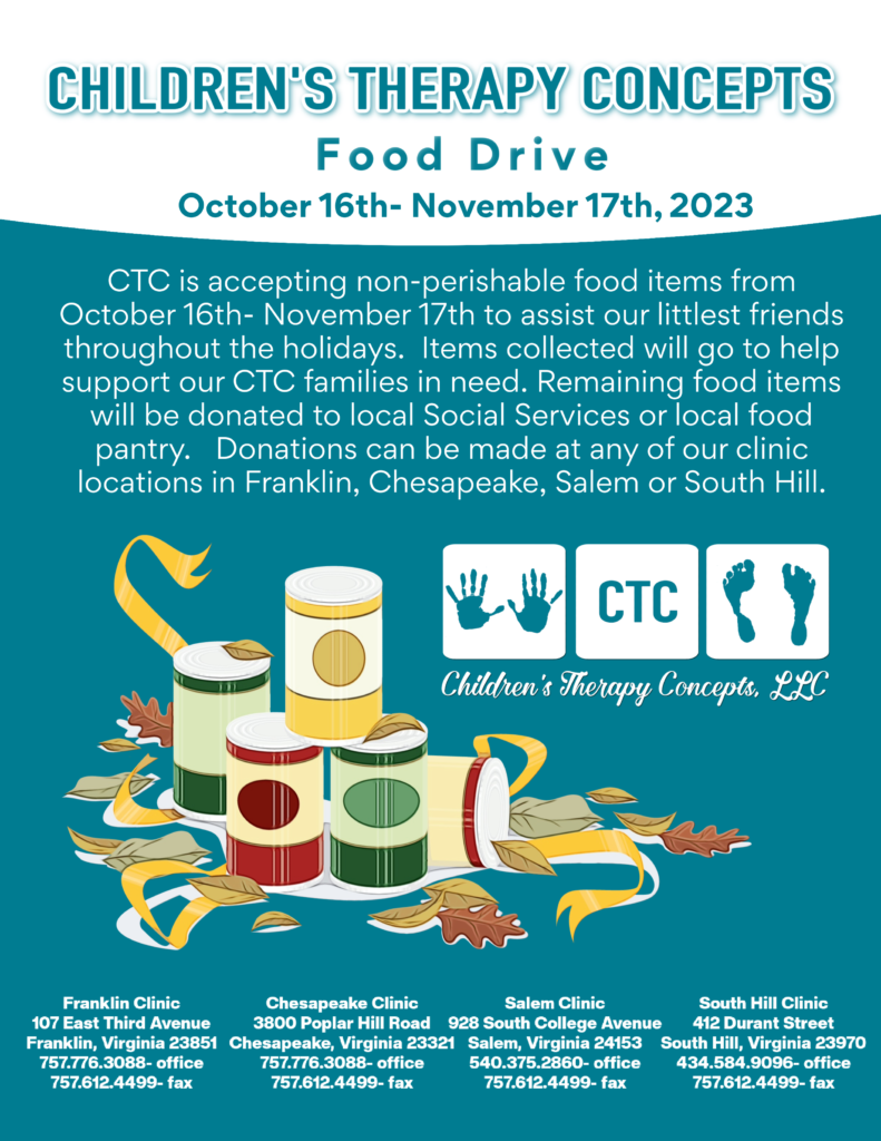 CTC Canned Food Drive - Children's Therapy Concepts